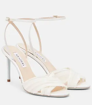 AQUAZZURA Voile 85 Satin Slingback Sandals - White