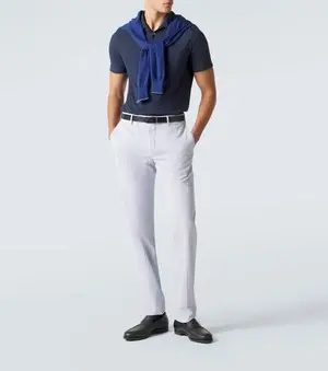 SLOWEAR Cotton And Silk Slim-fit Pants
