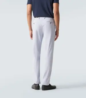 SLOWEAR Cotton And Silk Slim-fit Pants