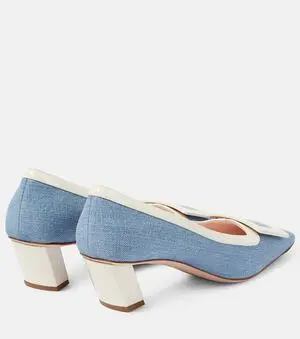 ROGER VIVIER Belle Vivier 45 Canvas Pumps - Blue
