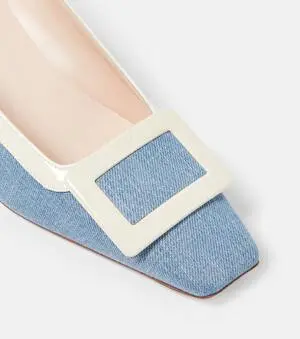 ROGER VIVIER Belle Vivier 45 Canvas Pumps - Blue