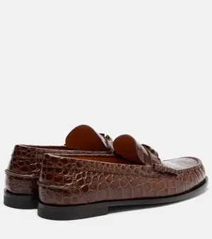 TOD'S T Timeless Croc-effect Leather Loafers