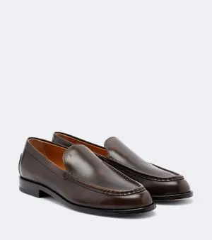 TOD'S Studded Leather Loafers - Brown