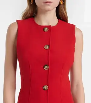 Veronica Beard Jessup Buttoned Vest - Red