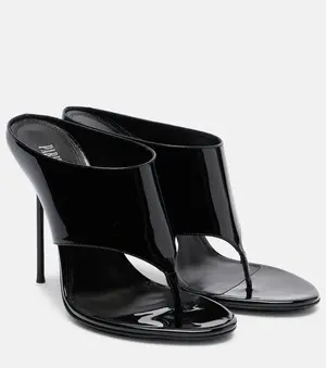 Paris Texas Lidia 105 Patent Leather Mules - Black