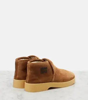 Miu Miu Shearling-lined Suede Boots