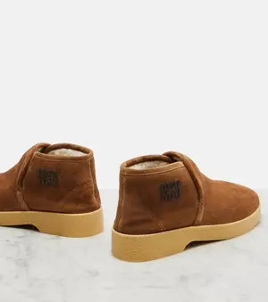 Miu Miu Shearling-lined Suede Boots