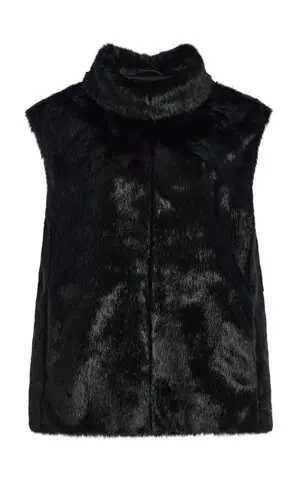 THE FRANKIE SHOP Blaire Faux Fur Funnel-Neck Top