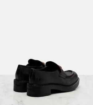 Prada Leather Penny Loafers - Black
