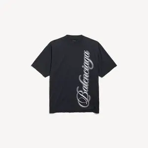 Balenciaga Cursive Medium Fit T-shirt - Black