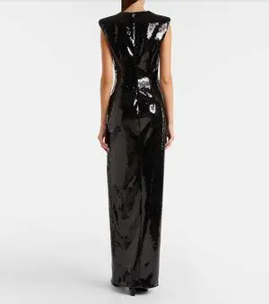 Balmain Chain-detail Sequined Gown