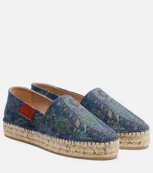 Etro Printed Cotton Espadrilles - Blue