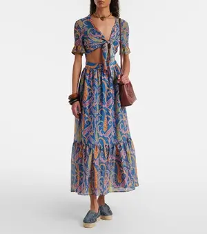 Etro Printed Cotton Espadrilles - Blue