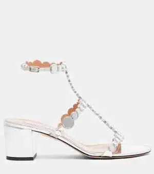 AQUAZZURA Afterglow 50 Leather Sandals