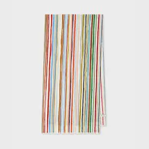Paul Smith Painted Linen-blend 'signature Stripe' Scarf - Multicolour