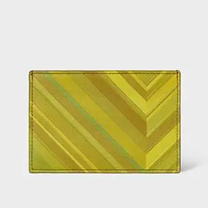 Paul Smith Leather Chevron Card Holder - Yellow