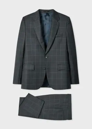 Paul Smith Classic-fit Dark Windowpane Check Wool Suit