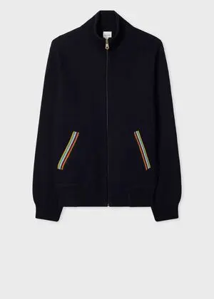 Paul Smith Merino Wool Knitted Jacket - Blue