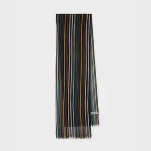 Paul Smith Sheer 'signature Stripe' Scarf - Black