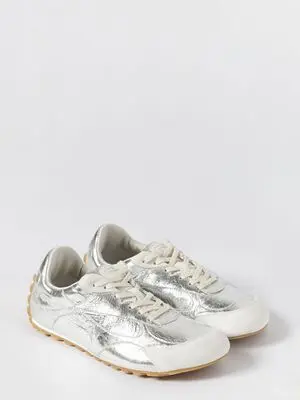Bottega Veneta Metallic Leather Sneakers - Silver