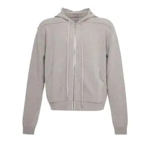 Rick Owens Giacca In Maglia Zipped Hoodie - White