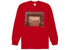 Supreme Martin Wong Attorney Street Long Sleeve Tee Shirt - Red