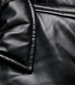Acne Studios Faux Leather Bomber Jacket - Black