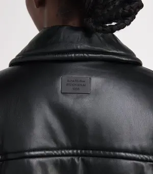 Acne Studios Faux Leather Bomber Jacket - Black