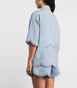 Zimmermann Denim Embroidered Daylight Shirt - Blue