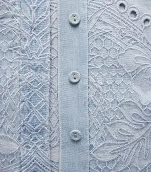 Zimmermann Denim Embroidered Daylight Shirt - Blue