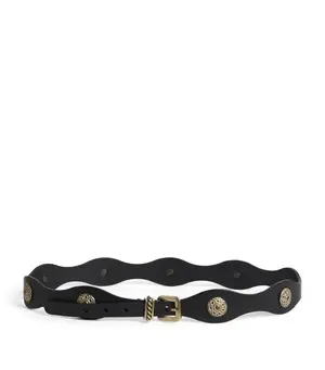 Etro Leather Studded Belt - Black