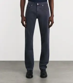7 For All Mankind Cotton-blend Straight Chinos - Blue