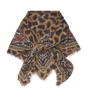 Etro Wool-cashmere Printed Scarf - Brown
