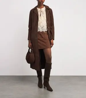 Rixo Wiley Mini Skirt - Brown