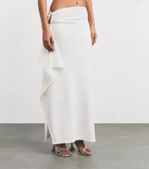 Christopher Esber Ribbed Maxi Skirt With Crystal Embellishment