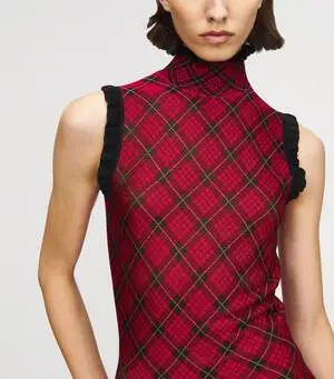 Alexander McQueen High-neck Mini Dress - Burgundy