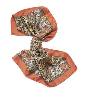Etro Silk Leopard Scarf - Brown