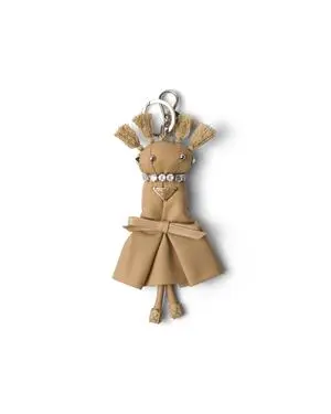 Prada Re-nylon Teddy Keychain Charm - Brown