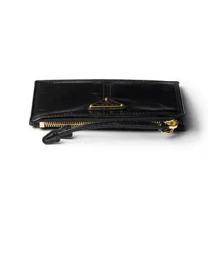 Prada Leather Card Holder With Zipper
