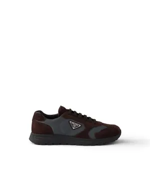 Prada Prax Suede And Re-nylon Sneakers - Brown