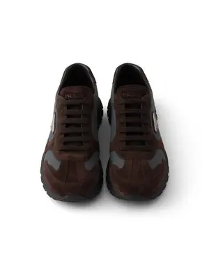 Prada Prax Suede And Re-nylon Sneakers - Brown