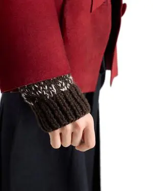 Prada Wool Crew-neck Sweater With Pendants - Brown