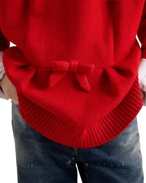 Prada Wool Cardigan With Bow - Red