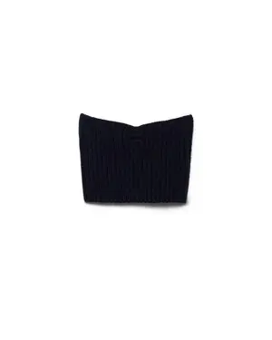 Prada Wool And Cashmere Bandeau Top - Blue