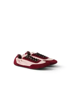 Prada Re-nylon And Suede Sneakers - Pink