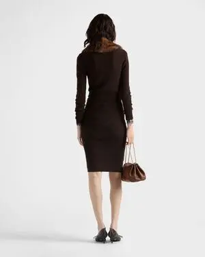 Prada Openwork Cashmere Knit Skirt