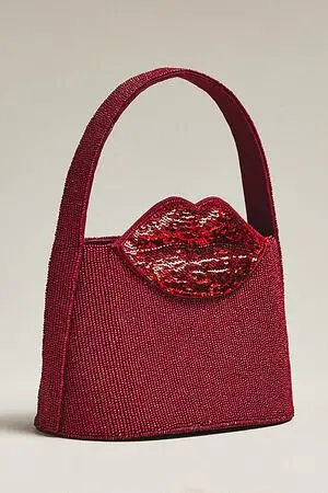 Maeve Beaded Icon Tote Bag - Lips