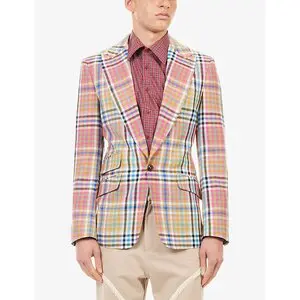 VIVIENNE WESTWOOD Peak-lapel Checked Wool Blazer