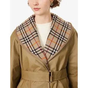 Burberry Cotton Belted Jacket With Shawl Lapel