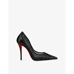 CHRISTIAN LOUBOUTIN Miss Z Degrastrass Perla Heeled Courts - Version Black/lin Bl